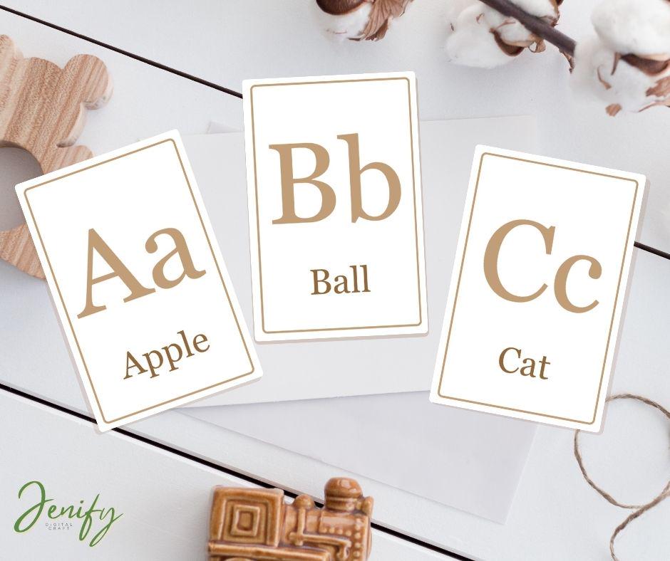 Printable Minimalist ABC Alphabets Cards - Etsy