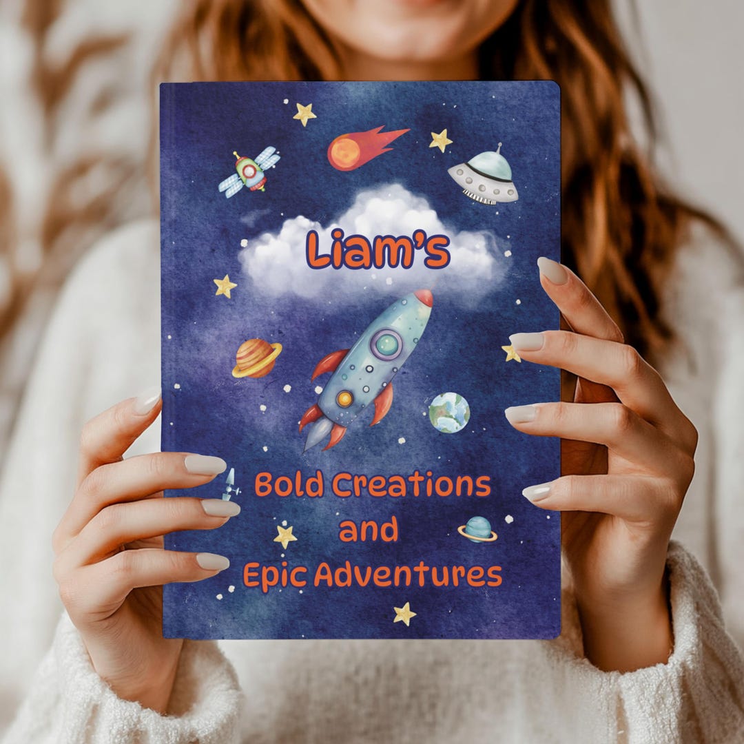 Personalized Boys Journal - Space Themed Kids Notebook - Boys Spaceship ...