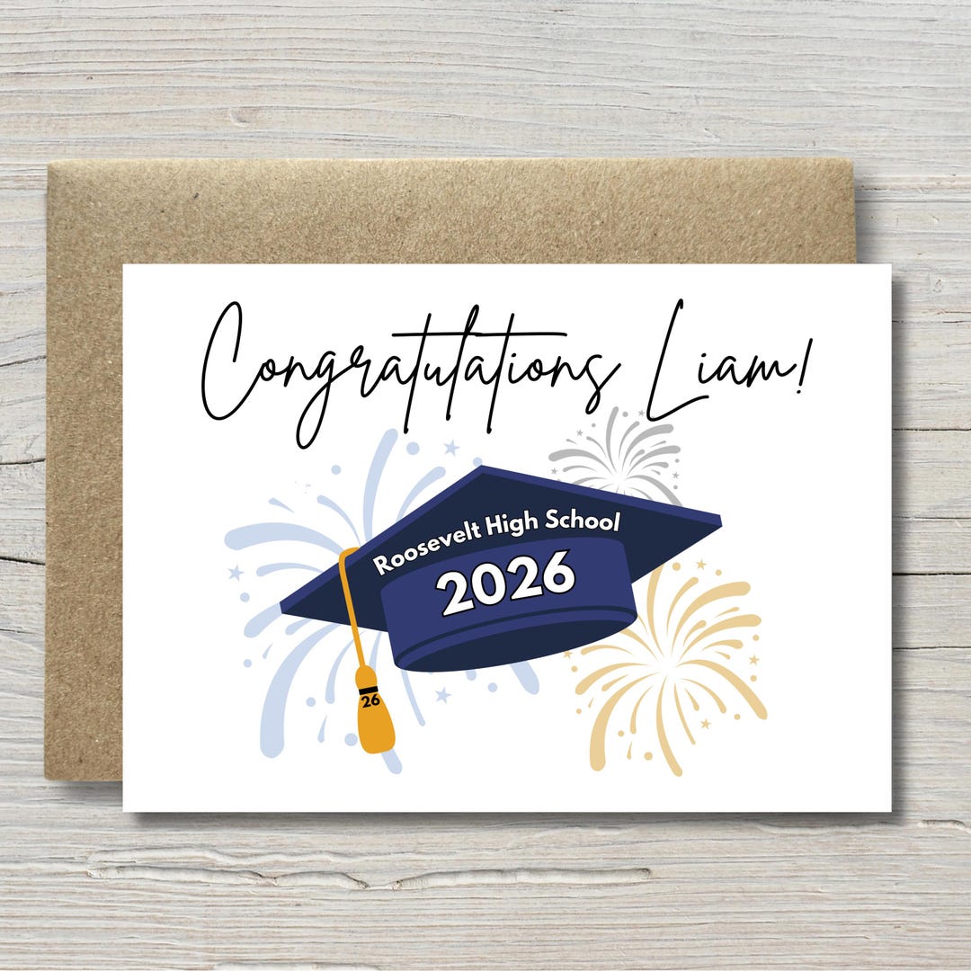 Custom Graduation Card 2026: Personalized Name and School Colors | High ...