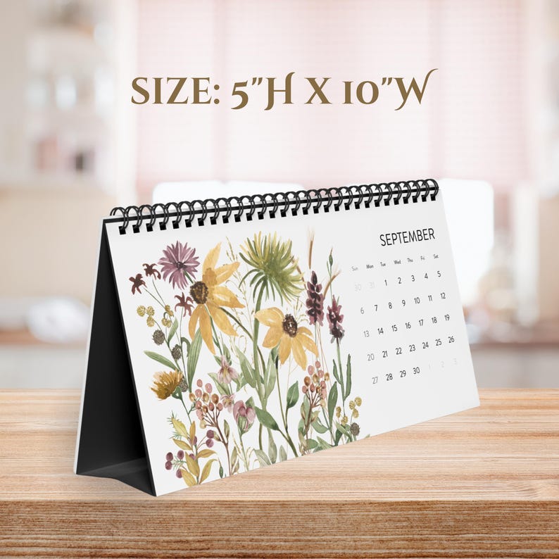 2026 Wildflower Desk Calendar: Botanical Floral Art for Office or Home ...