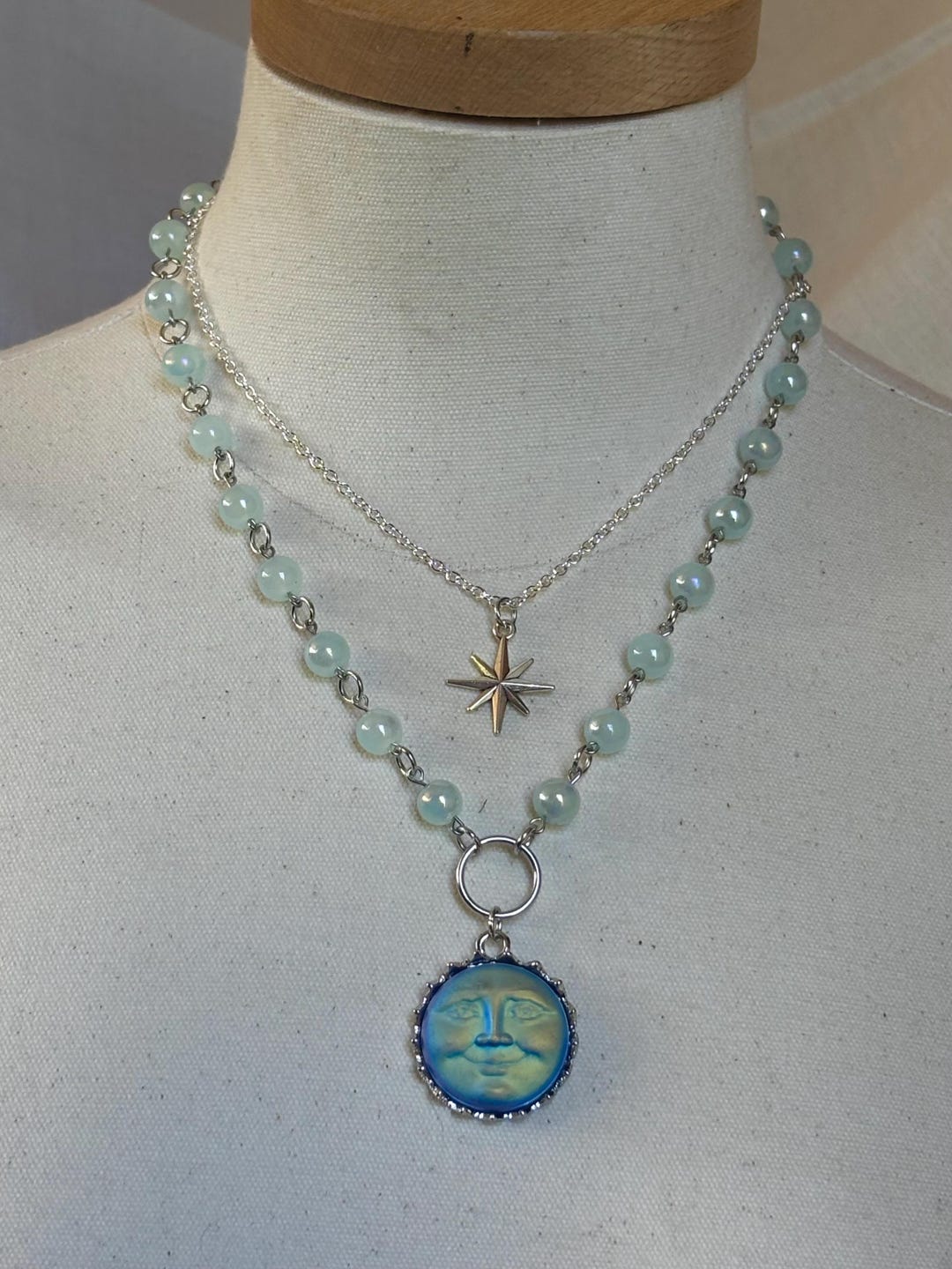 Whimsigoth Moon and Stars Pre Layered Necklace - Etsy UK