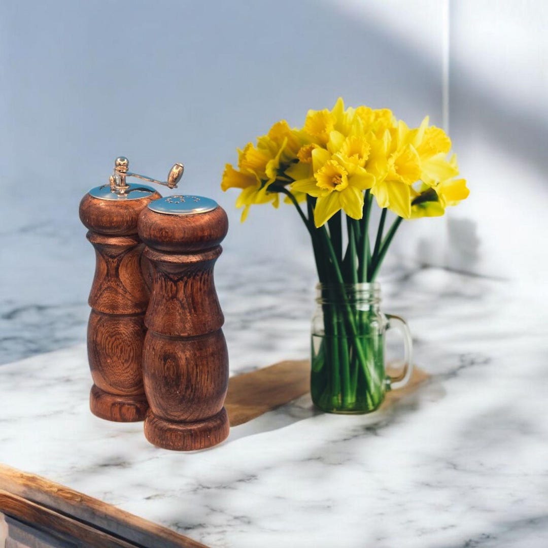 Handcrafted Wooden Salt and Pepper Shakers: Rustic Kitchen Decor - Etsy