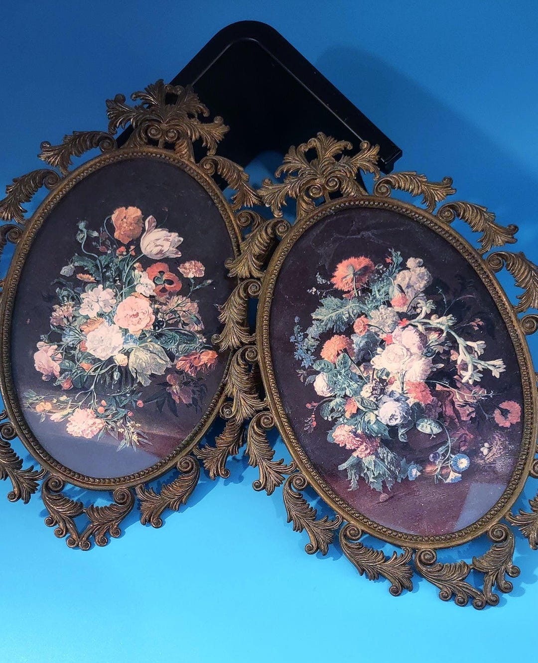 Vintage Ornate Italian Frames With Floral Photographs - Elegant Home ...