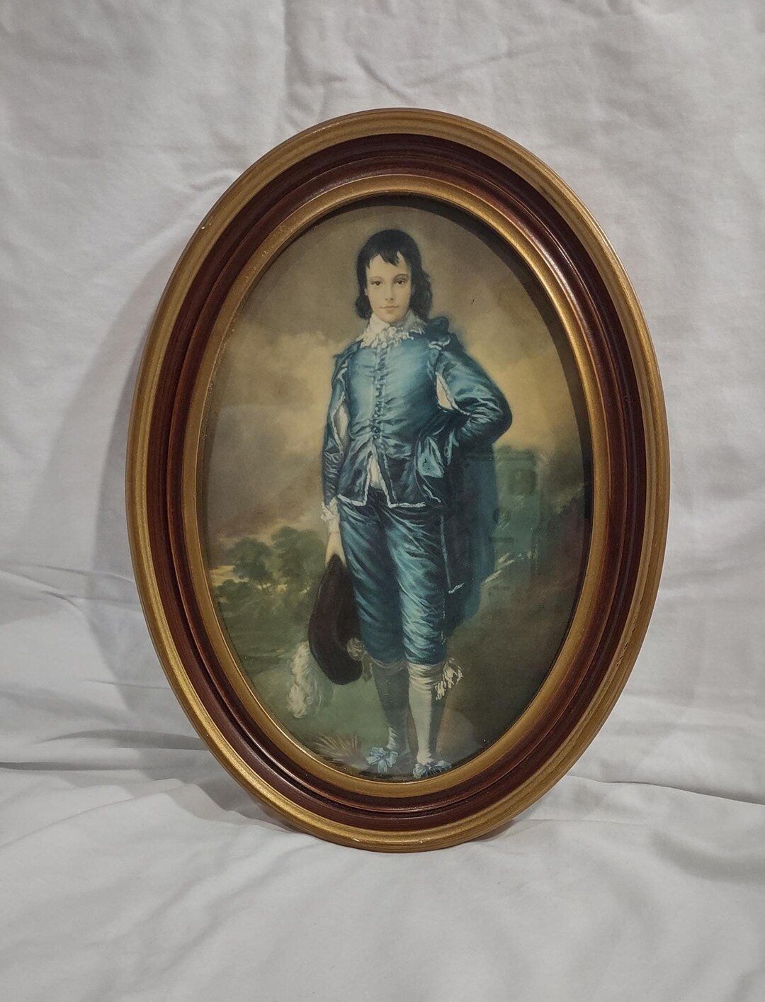Vintage Blue Boy Portrait in Oval Frame – Classic Antique Wall Art ...