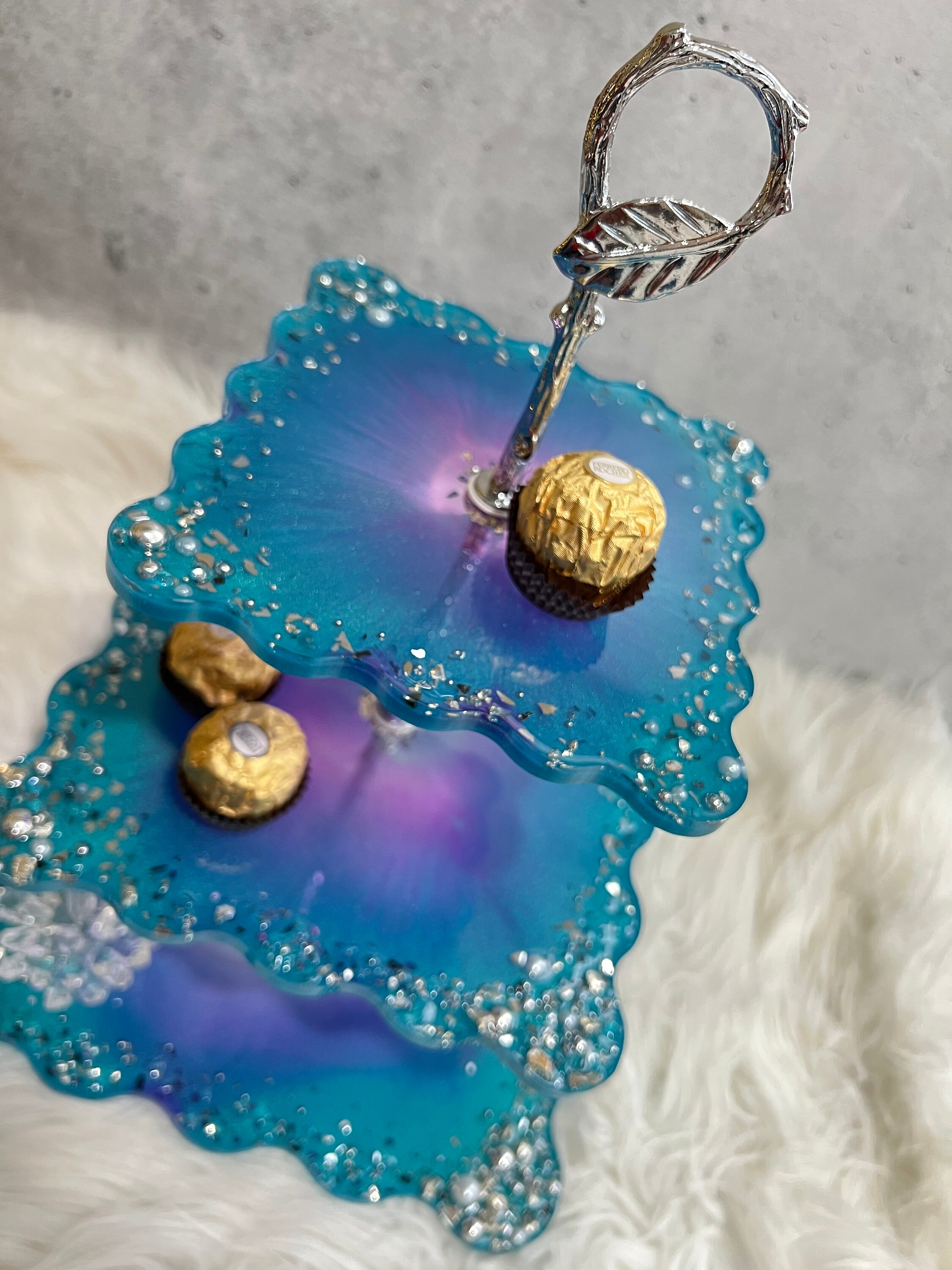 3 Tier Resin Cake Plate Unique Wedding Cake Stand Handmade Decorative ...