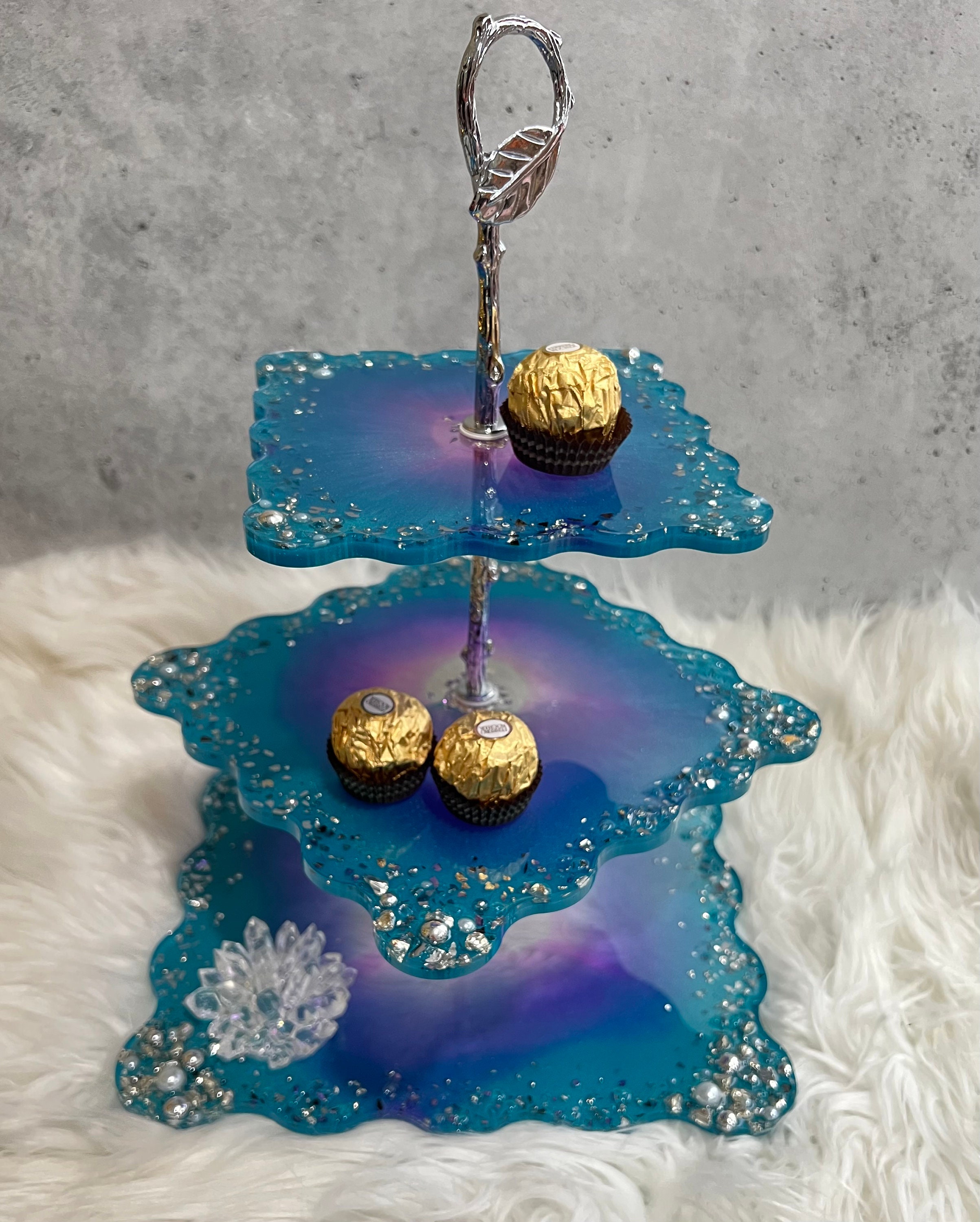 3 Tier Resin Cake Plate | Unique Wedding Cake Stand | Handmade ...