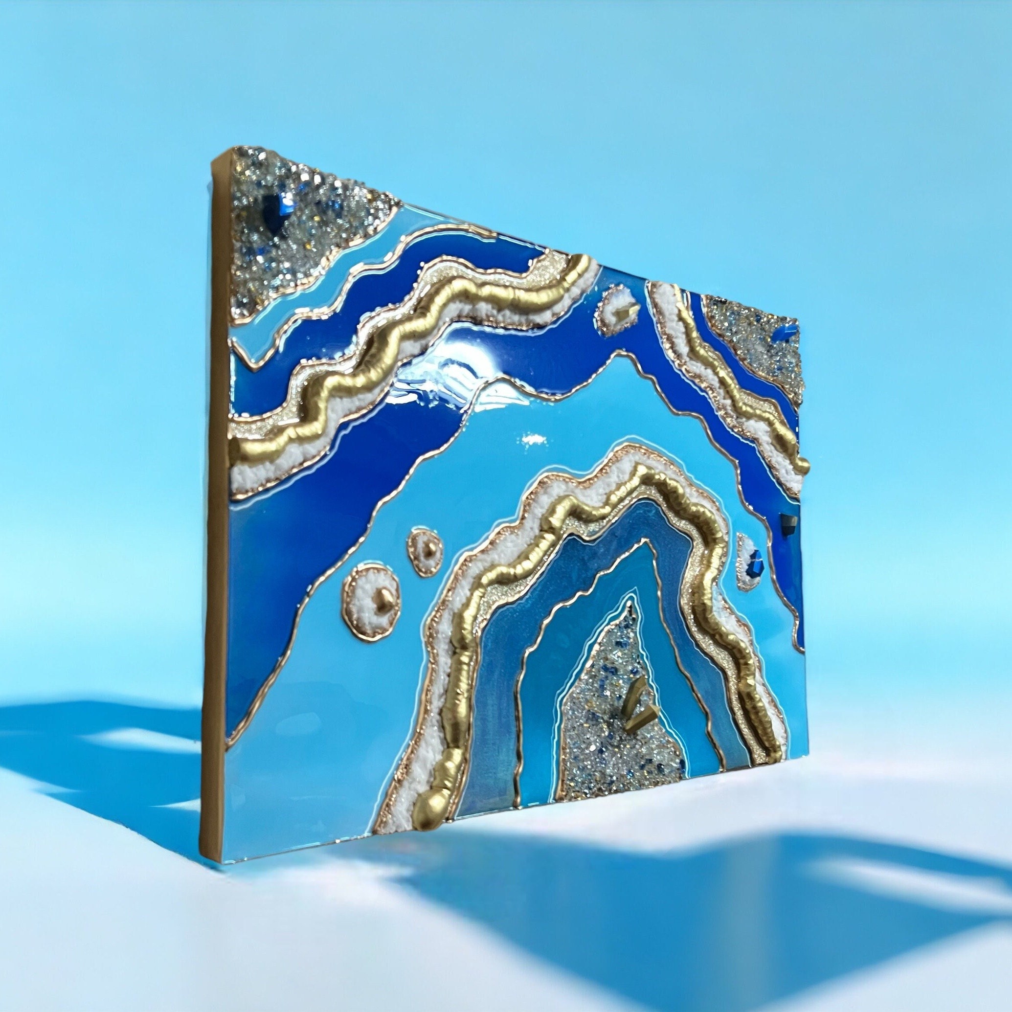 Hand Crafted White Resin Geode Wall Art Resin Geode Resin - Etsy