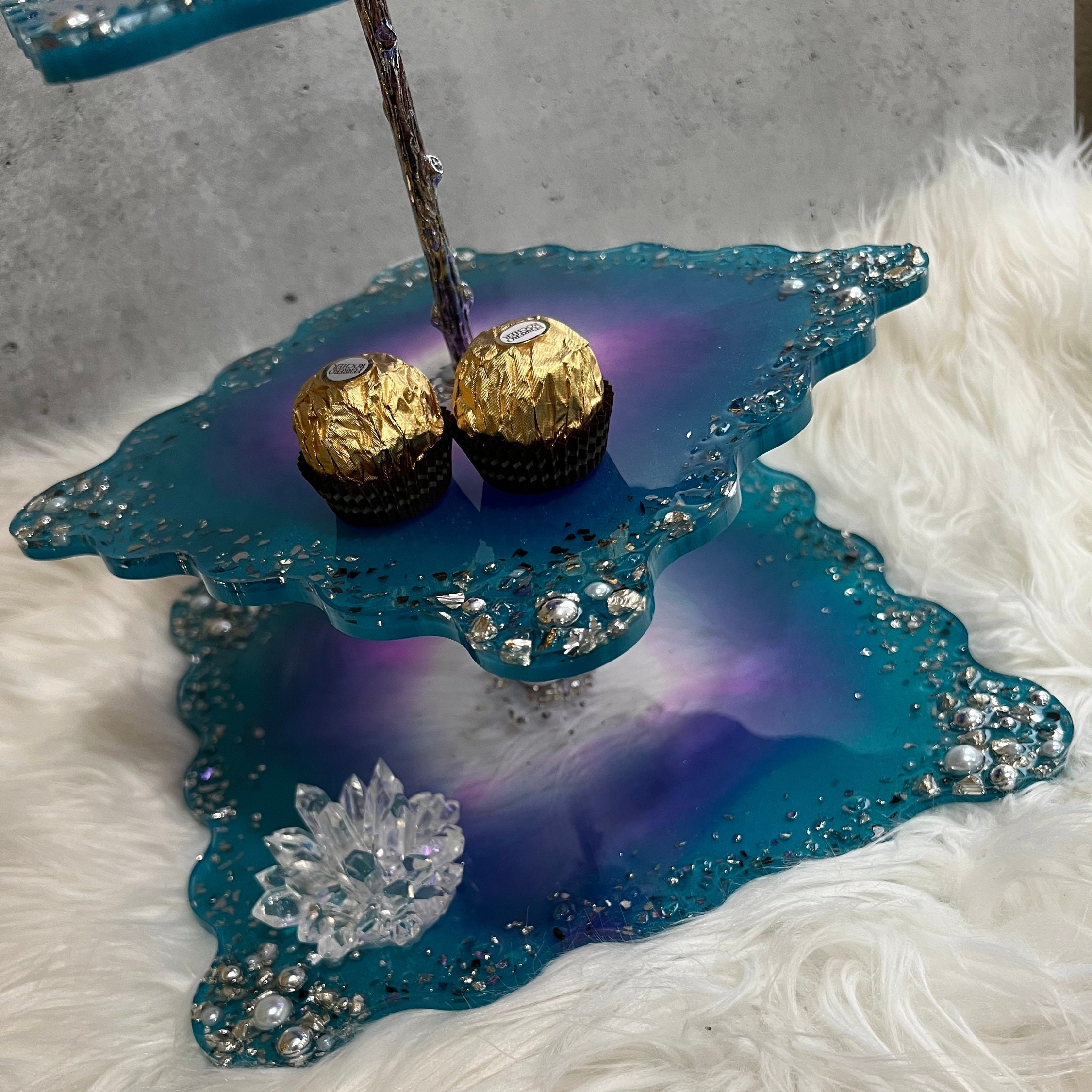 3 Tier Resin Cake Plate | Unique Wedding Cake Stand | Handmade ...