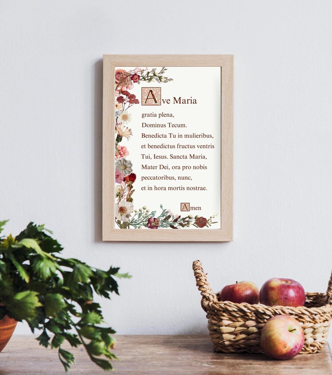 DIGITAL- Ave Maria Prayer, Hail Mary in Latin Prayer, Inspirational ...