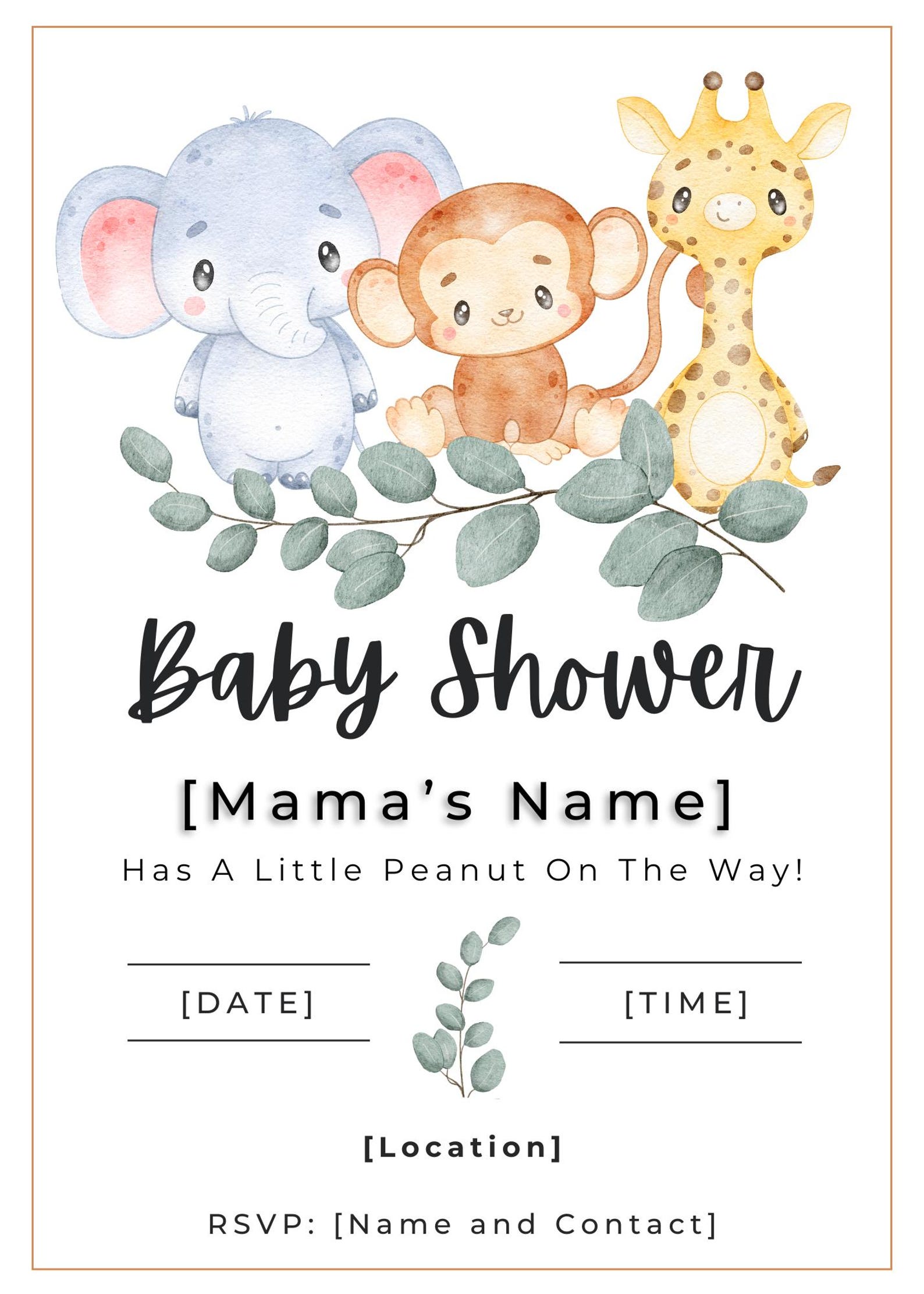 Little Peanut, Editable Baby Shower Invite - Etsy