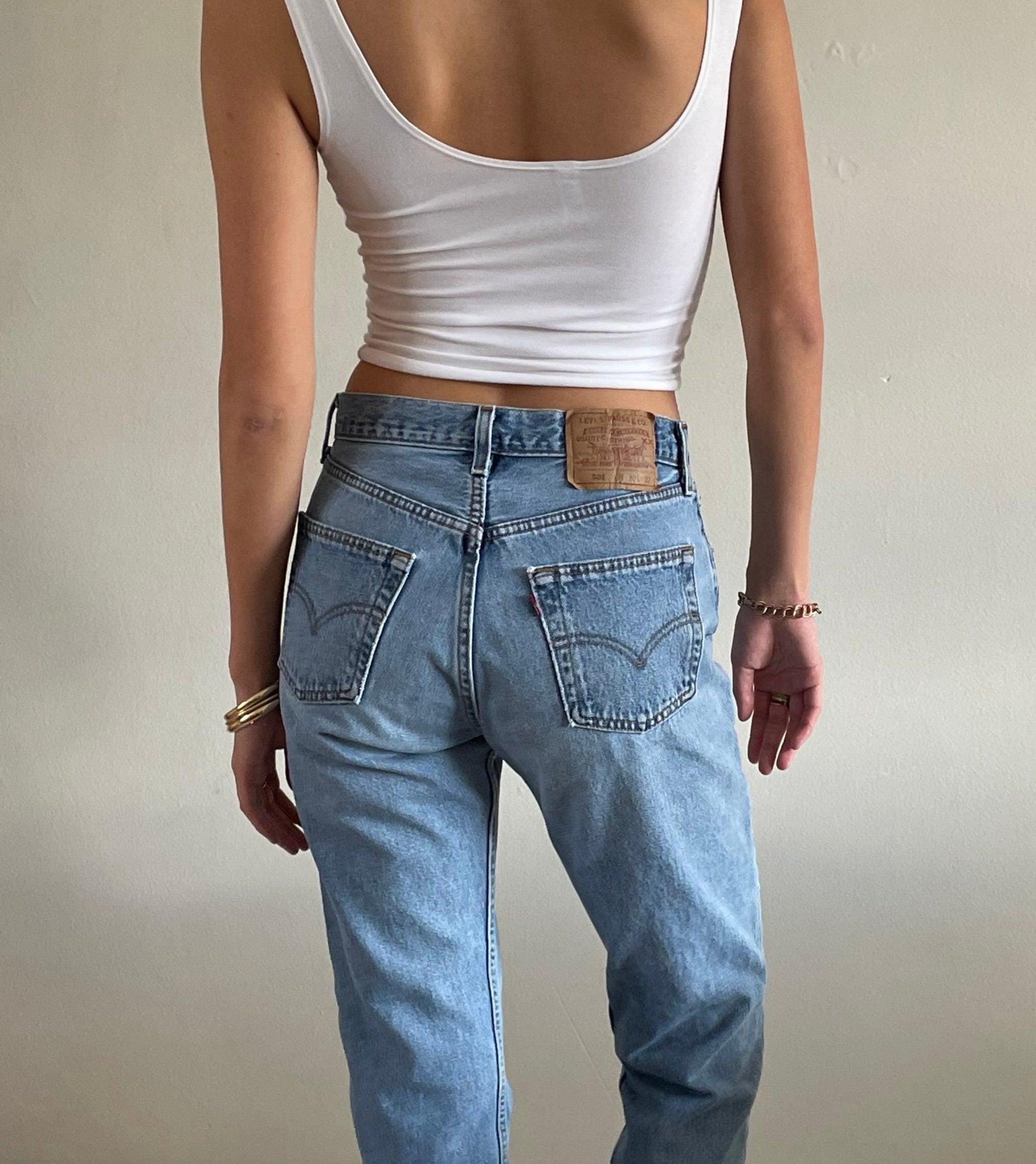 Vintage Levis 501 Button Fly Soft Medium Wash Faded Levis Jeans Made in ...