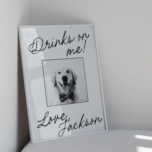 Drinks on Me Open Bar Sign, Editable Pet-themed Printable Template ...