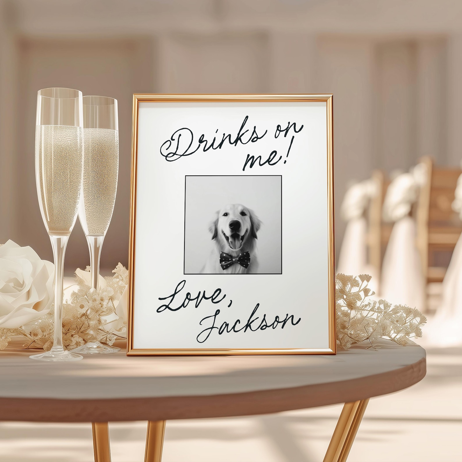 Drinks on Me Open Bar Sign, Editable Pet-themed Printable Template ...