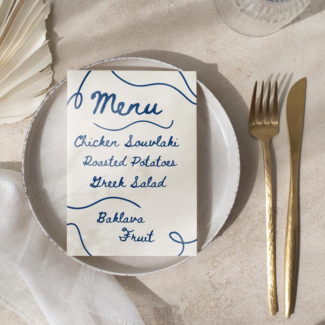 Whimsical Greek Menu Template | Customizable Canva Design for ...