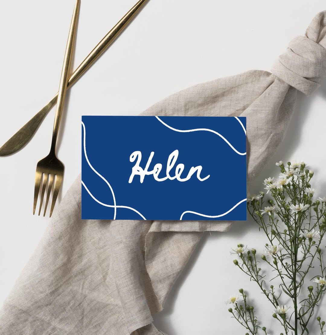 Doodle Place Card Template for Outdoor Party |customizable on Canva ...