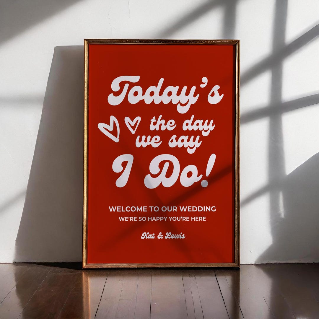 Retro Wedding Welcome Sign | Chapel of Love Customizable Design ...
