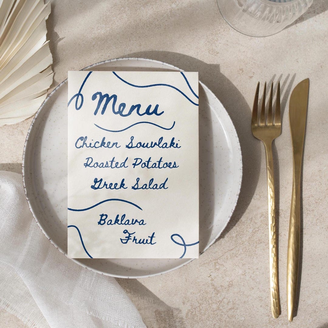 Whimsical Greek Menu Template | Customizable Canva Design for ...
