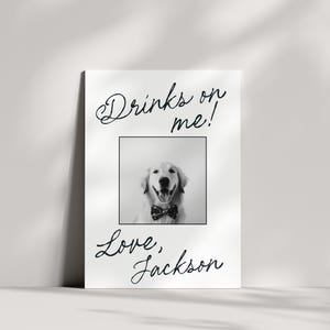 Drinks on Me Open Bar Sign, Editable Pet-themed Printable Template ...