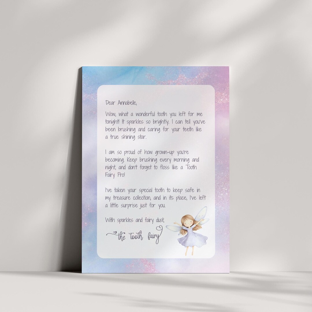 Tooth Fairy Letter, Editable Printable Keepsake for Kids, Instant ...