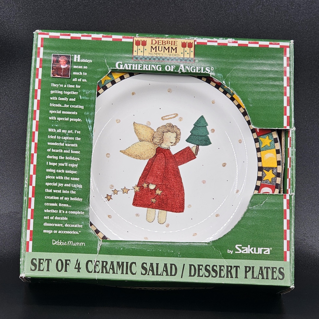 Debbie Mumm Gathering of Angels Plates Christmas Plates Holiday Plates ...