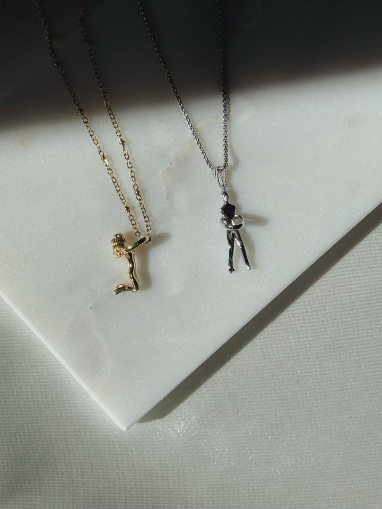 Steel Couple Hug Me Necklace Set for Lovers - Etsy