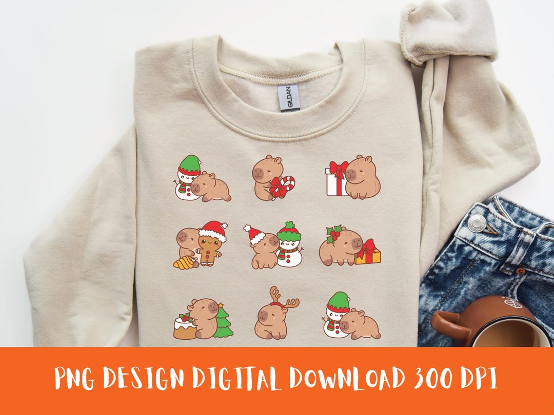 Capybara Christmas Png, Cute Capybara Png, Christmas Png, Merry ...