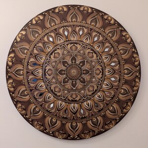 24 Inch Hand Painted Mandala With Mirrors - Etsy
