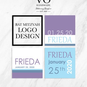 Designer Bat Mitzvah Logo, Modern Professional Bar Mitzvah Logo Design ...