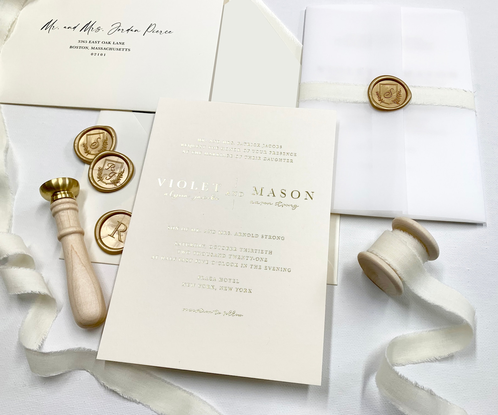 Gold Foil Wedding Invitation Suite - Etsy