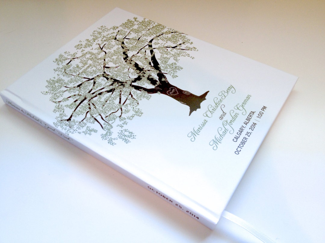 Oak Tree Guest Book, Hardcover, 100 Pages, Rustic Wedding Guest Book ...