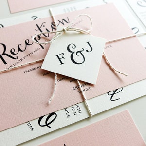 Light Pink Wedding Invitations With Ivory Paper, Silver and Ivory Twine ...
