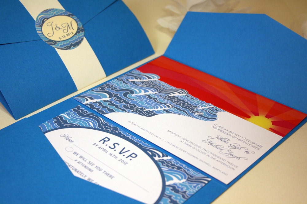 SAMPLE Beach Wedding Invitation, Ocean Sunset, Destination Wedding ...