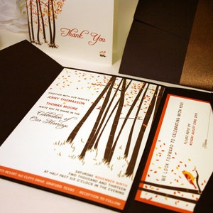 Fall Tree Wedding Invitation, Rustic Wedding Invitation, Forest ...