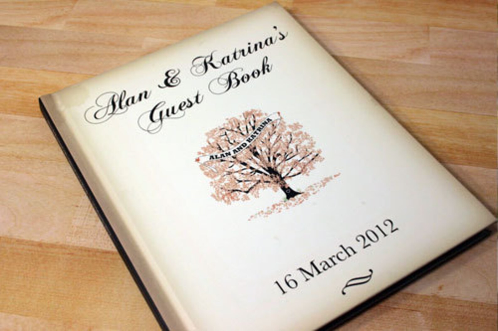 Vintage Oak Tree Guest Book, Wedding Guest Book, Hardcover, 100 Pages ...