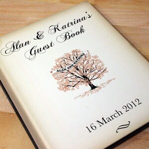 Vintage Oak Tree Guest Book, Wedding Guest Book, Hardcover, 100 Pages ...