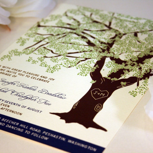 Oak Tree Invitation - Etsy