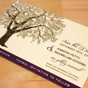 Oak Tree Save the Date Card, Wedding Save the Date Postcard, Tree ...
