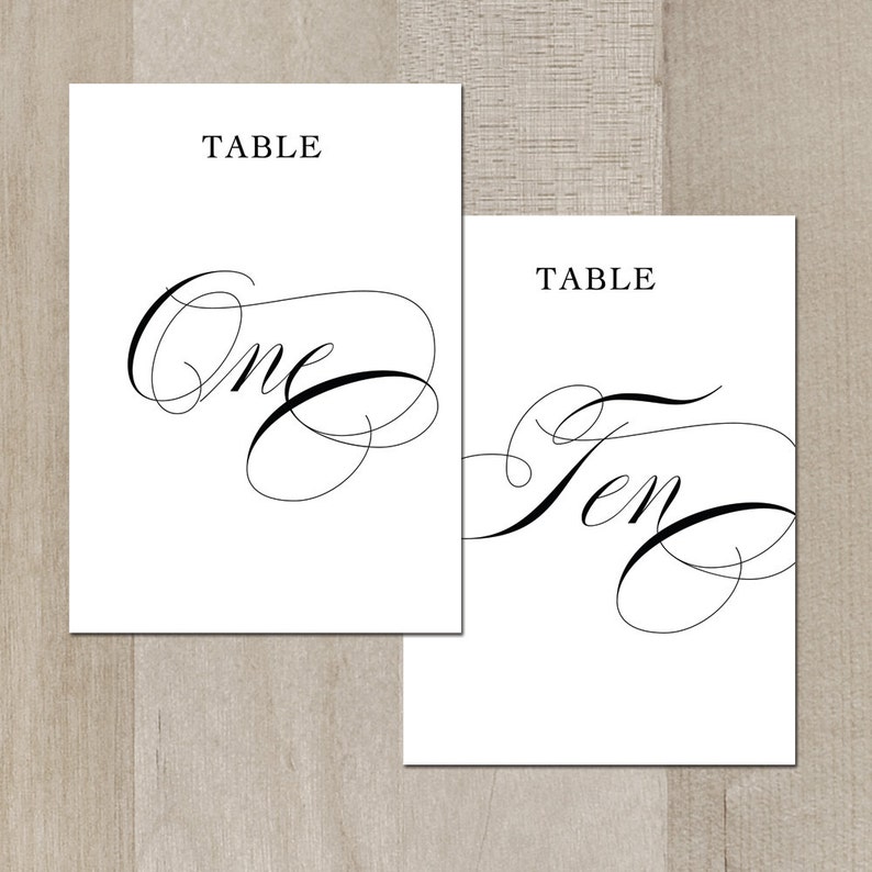 20 Script Printable Table Numbers Instant Download Elegant | Etsy