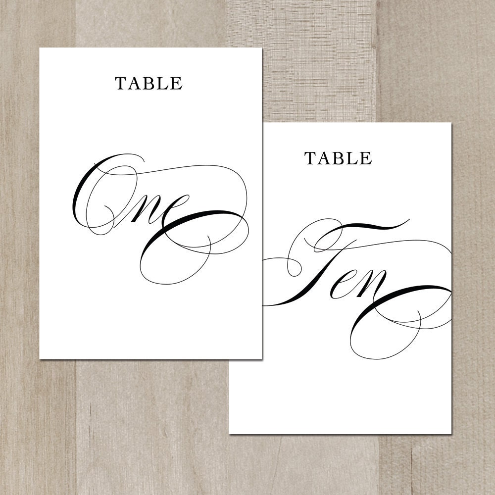 20 Script Printable Table Numbers Instant Download Elegant | Etsy