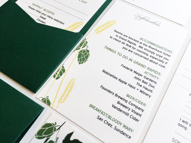 Brewery Wedding Invitation Beer Wedding Invite Green | Etsy