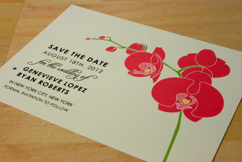 Orchid Wedding Invitation Red Orchid Wedding Invitations Red | Etsy