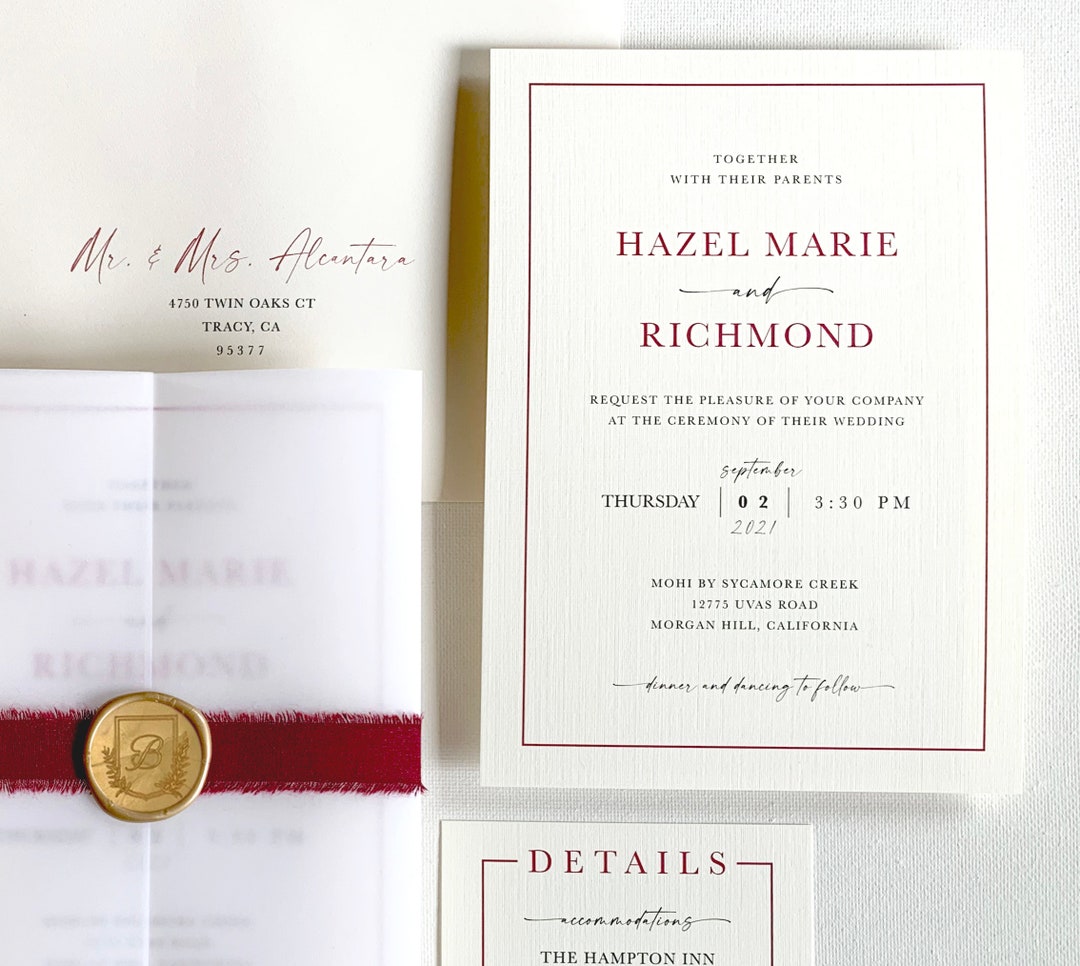 Red Wedding Invitation Suite - Etsy