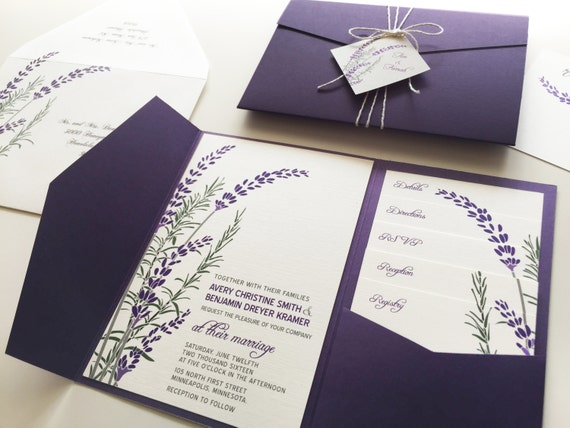 Purple Wedding Invitation Samples