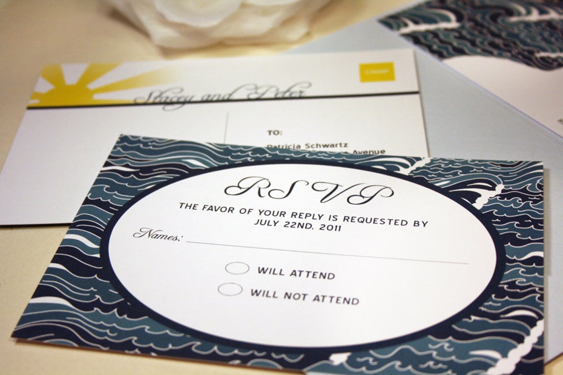 SAMPLE Beach Wedding Invitation, Ocean Sunset, Destination Wedding ...