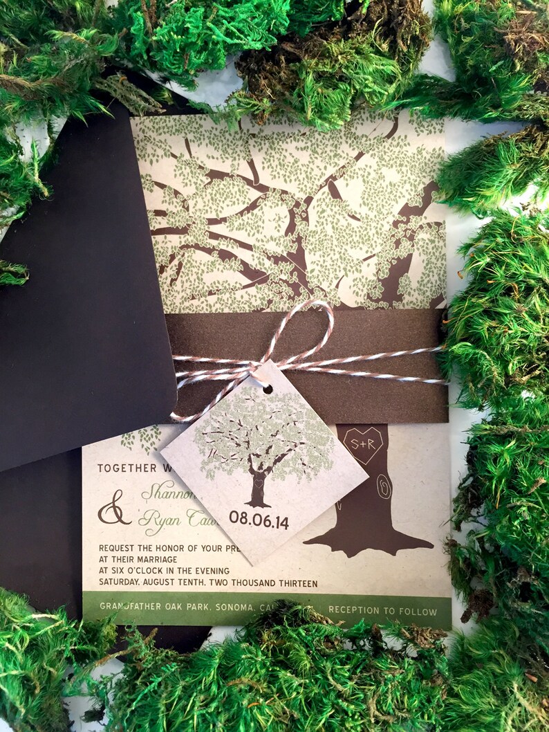 Sample Rustic Wedding Invitation Oak Tree Wedding Invitation - Etsy