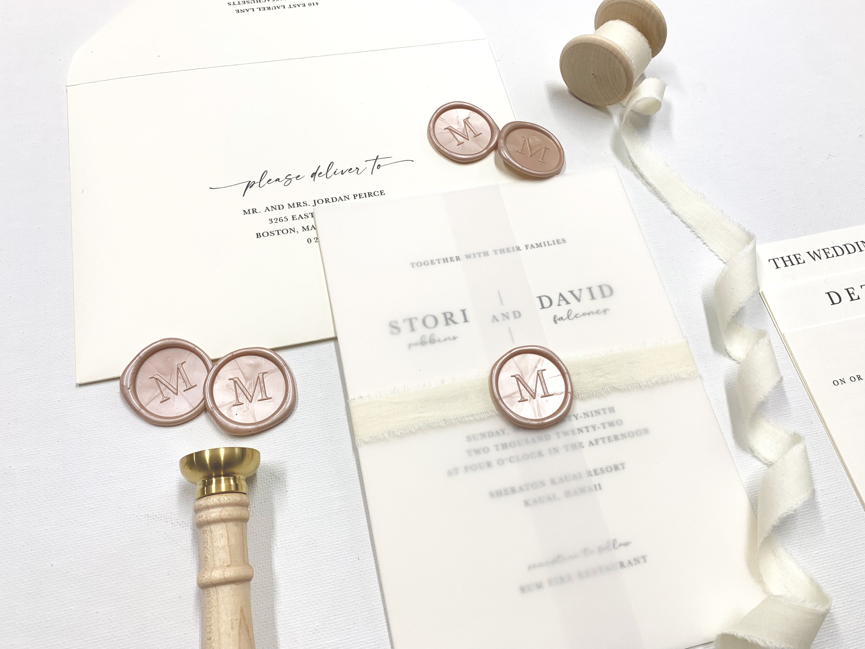 Champagne Pink and Ivory Wedding Invitation Suite | Etsy