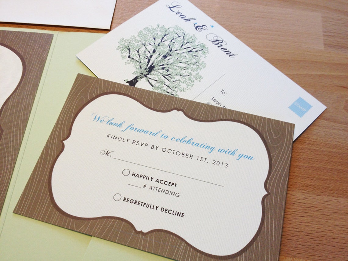 Menus Wood Frame Tree Weddings Custom Colors Brown Green - Etsy