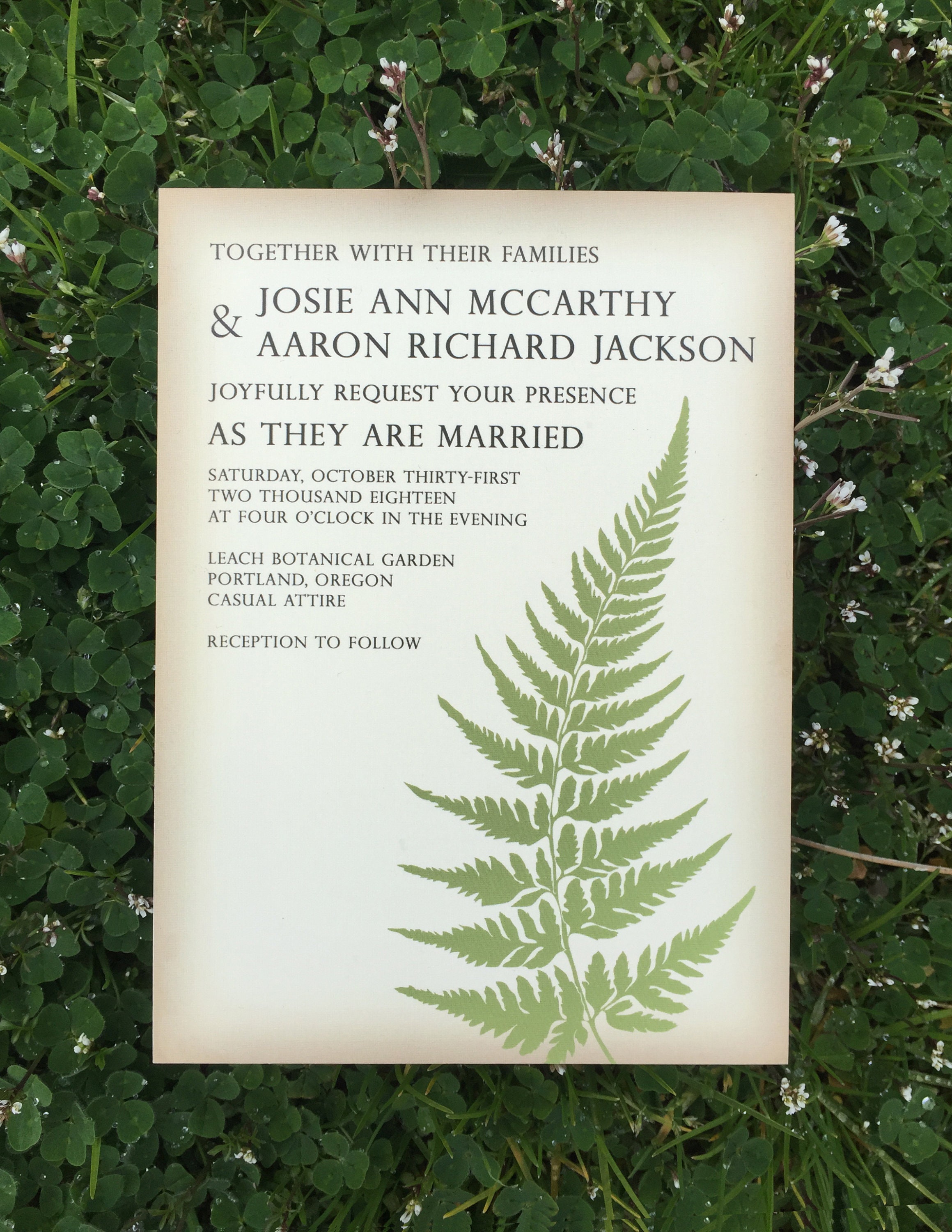 Rustic Fern Wedding Invitation Greenery Invitation Set | Etsy