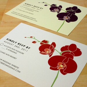Orchid Wedding Invitation, Red Orchid Wedding Invitations, Red Flower ...