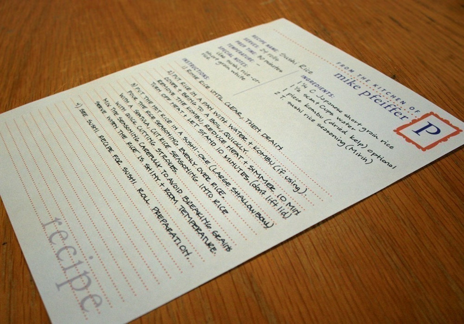 50 Large Personalized Recipe Cards, Monogrammed, 8.5x11, Customized ...